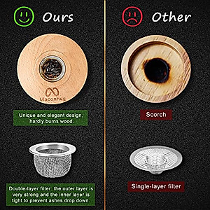 Maconhey Cocktail Smoker Kit, Old Fashioned Wood Drink Smoker Infuser Kit with 4 Flavors Smoking Wood Chips, Great Gift for Farther's Day and All Whiskey Bourbon Martini Lovers