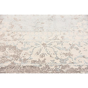 Unique Loom Traditional Classic Intricate Design with Distressed Vintage Detail, Area Rug, 10 ft x 13 ft, Light Blue/Ivory