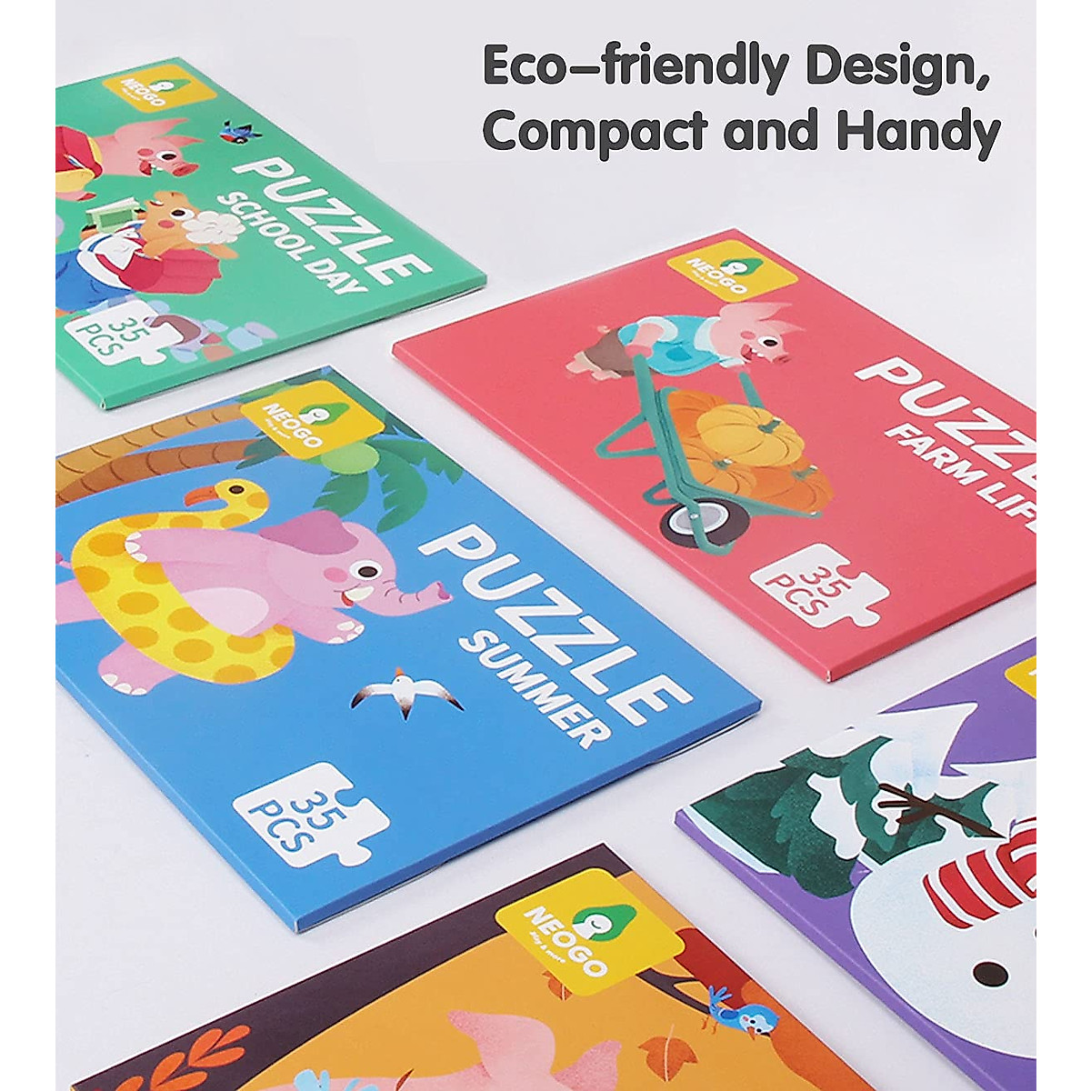 SOPHRAY Happy Party 35 Piece Toddler Jigsaw Puzzles, Preschool Educational Puzzles Travel Toys for Ages 2-4 3-5 Boys Girls, Early Learning Montessori Toy Kids 3 4 5, Size 10.2"x7.4"