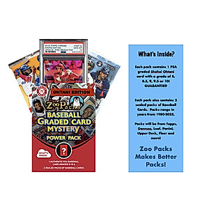 Shohei Ohtani PSA Graded Card Mystery Power Pack - 1 PSA Graded Ohtani Card and 2 Packs of Cards Per Pack - Amazon Exclusive