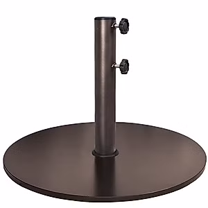 EliteShade USA Up to 140 lbs Round Umbrella Base Steel Plate Stand Market Patio Outdoor Heavy Duty Umbrella Holder, Bonus 18" Round Weight Sand Bag (Sand is not Included), Reddish-Brown