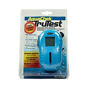 AquaChek TruTest Digital Test Strip Reader For Pool and Spa Water Testing - Tests for Free Chlorine, Free Bromine, pH, and Total Alkalinity - Quick & Accurate Results Includes 25 TruTest Strips (Blue)