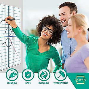 Jumbo Magnetic Coordinate Plane 27" x 27" White Board Dry Erase Graph Grid Board XY Coordinate Plane Grid Whiteboard Math Teacher Supplies