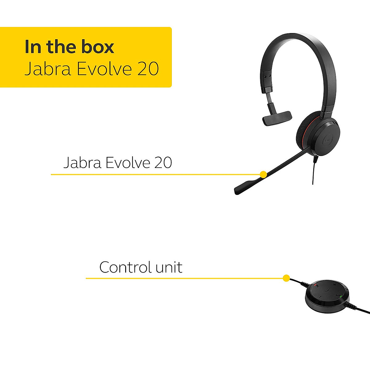 Jabra Evolve 20 UC Mono Wired Headset/Music Headphones