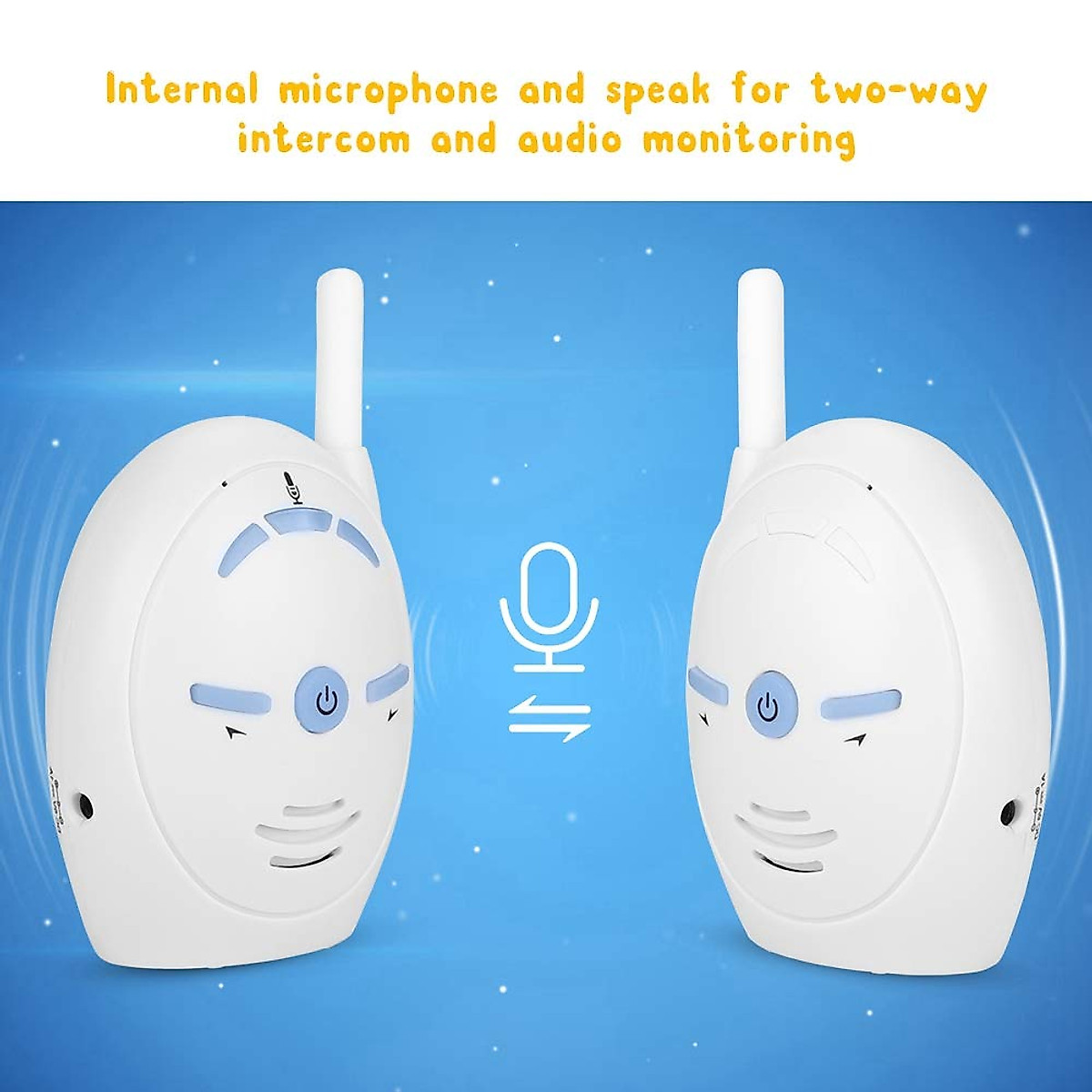 Dioche Audio Baby Monitor, Digital Audio Baby Monitor Nanny Intercom Electronic Alarm Two-Way and Talk Back Intercom (US)