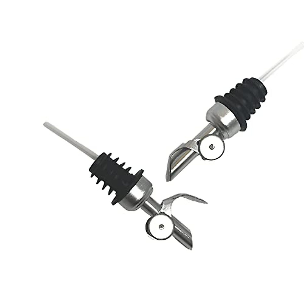 Blush Apothecary 8-ounce Apothecary Clear Glass Bottle with Metal Pour Spout | Oils, Vinegars, Coffee Syrups, Mouthwash | Bottles for Kitchen, Bath and Tabletop (Silver)