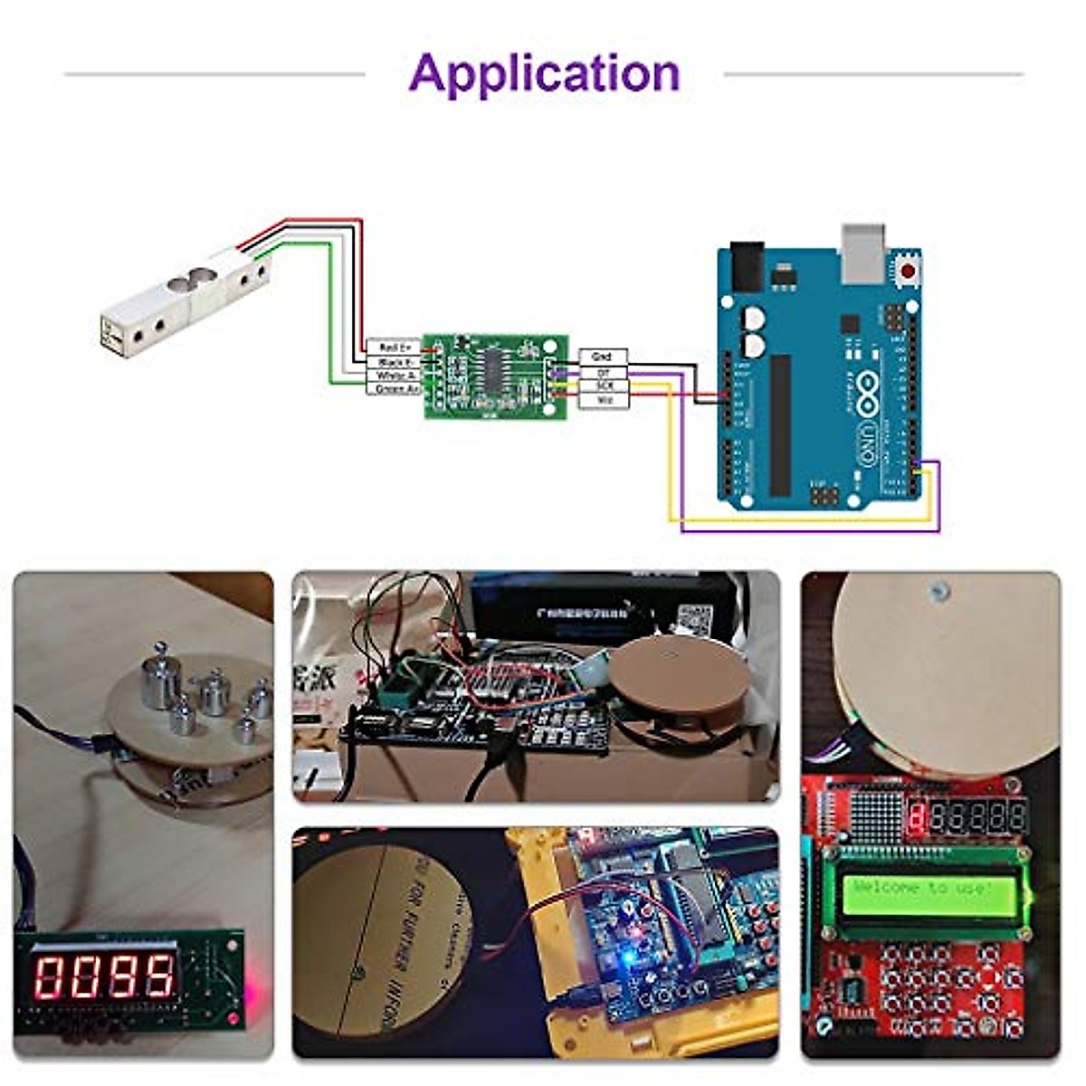 HX711 Digital Load Cell Weight Sensor AD Converter Breakout Module +5KG Portable Electronic Kitchen Scale Module for Arduino Scale