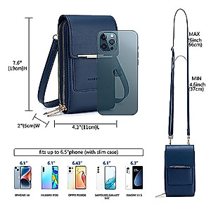 Roulens Small Crossbody Bag Cell Phone Purse for Women, Leather Shoulder Bag Wallet Purse with Credit Card Slots