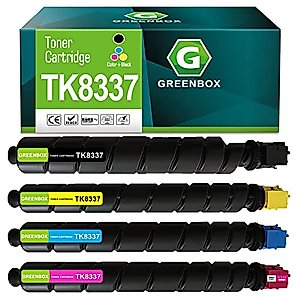 GREENBOX Compatible TK8337 TK-8337 High Yield Toner Cartridge Replacement for TK-8337K TK-8337C TK-8337Y TK-8337M for 3252ci 3253ci 2552ci CS2552ci CS3252ci Printer (4 Pack, 25,000 Pages)