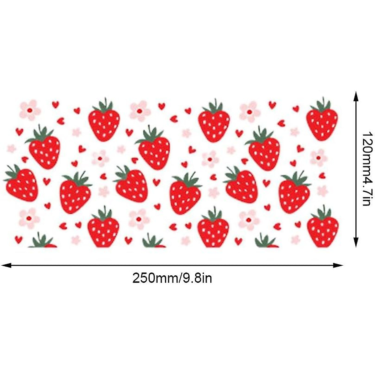 Strawberries UV DTF Cup Wrap Transfer Sticker for Glass Coffee Cups Fruits Theme Rub on Transfer Decals DIY Waterproof Clear Film Transfer Paper Mug Stickers for Crafting Stickers and Sticker Machines
