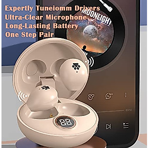 Xmenha Wireless Smallest Invisible Earbuds Hidden Discreet for Work Bluetooth Invisible Hidden Headphones Mini Micro Sleep Tiny Earbuds Small Ear Canals Sleepping Buds Sleep Ear Buds Side Sleepers