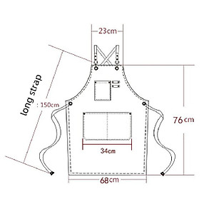 Cotton Canvas Apron for Artists Painting,Chef Apron with Cross Back Straps for Men Women, Kitchen Cooking (Black)