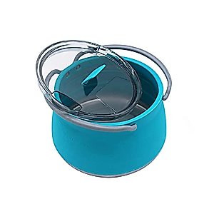 Folding Saucepan, Camp Cookware Hiking Silicone Folding Saucepan Water Kettle With Lid Cookware Travel Camping Pot(Blue)