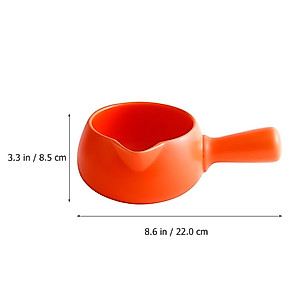 Luxshiny 700ml Delicate Soup Pan Noodle Pot Exquisite Ceramics Soup Pot Cooking Heating Milk Dishwasher Safe