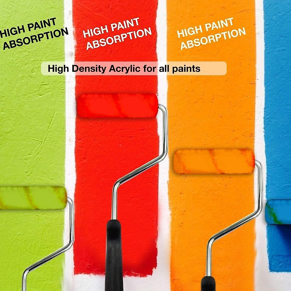 KINGORIGIN Mini Paint Roller Covers, 10 Pack Paint Roller 4 Inch, 3/8" Nap Lint Free Paint Roller Refill, Small Paint Rollers for Touch-Up on Small Spaces