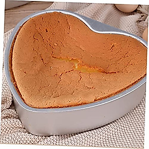 Hemoton 10 Pcs Heart Cake Mold Oven Pans Stencils for Cake Decorating Mini Bread Loaf Pans Wedding Cake Molds Cake Pan Cheesecake Pan Aluminum Alloy Silver Cake Ring Cake Pans Heart Shaped