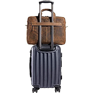 Leather Briefcase 18 Inch Laptop Messenger Bags for Men and Women Best Office School College Briefcase Satchel Bag