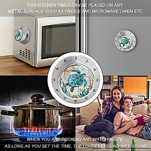 Kitchen Timer, Kitchen Timers for Cooking, Kitchen Timer Magnetic, Turtle Ocean Map Vintage Pattern Waterproof Time Timer Stainless Steel Multiuse for Home Baking Cooking Oven