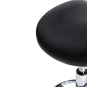 Saddle Stool Swivel Rolling Chair, Ergonomic Saddle Stool with Wheels, Height Adjustable, for Kitchen, Salon, Spa, Tattoo, Clinic (Black)