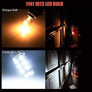 EverBright 1156 BA15S White Car Turn Signal Bulb 1003 7506 1141 Replacement LED Bulb for Car Tail Light RV Camper Reverse Corner Reverse Light Rear Light, Pack of 4