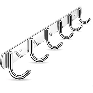 Wall Coat Rack with 6 Hooks, Coat Rack Wall Mounted, Coat Hooks, Coat Hooks Wall Mounted, Waterproof Heavy Duty Coat Wall Hooks, for Hanging Coats Purse Clothes Backpack Entryway,Towel Racks Bathroom