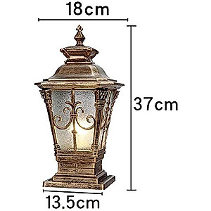 WANGYONGXIANG E27 Outdoor Post Lights,Solar Fence Doorpost Lamp, Outdoor Waterproof Courtyard Wall Courtyard Pillar Villa Gate Lamp,Aluminum Pillar Door Garden Park Home Decorative Lighting Post Light