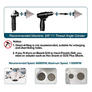 MINLAYCUT Diamond Cone Tile Bit 1-3/8" 35mm Tile Beveling Chamfer Bits for Enlarging Chamfering Holes in Granite Marble Porcelain Tile