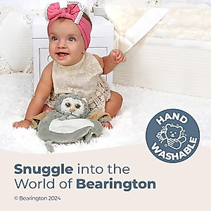 Bearington Baby Wee Owlie, 8 x 7 Inch Small Gray Owl Stuffed Animal, Woodland Nursery Decor, Security Blanket Lovey for Babies