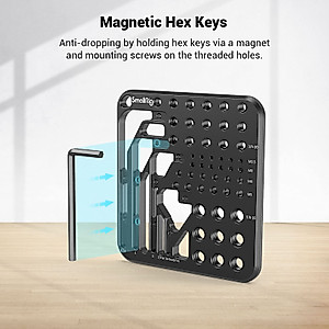SmallRig 20Pcs Screws and Hex Key Storage Plate with 1/4"-20 3/8"-16 M2.5 M3 M4 M5 Stainless Steel Screws and 4Pcs Hex Keys MD3184