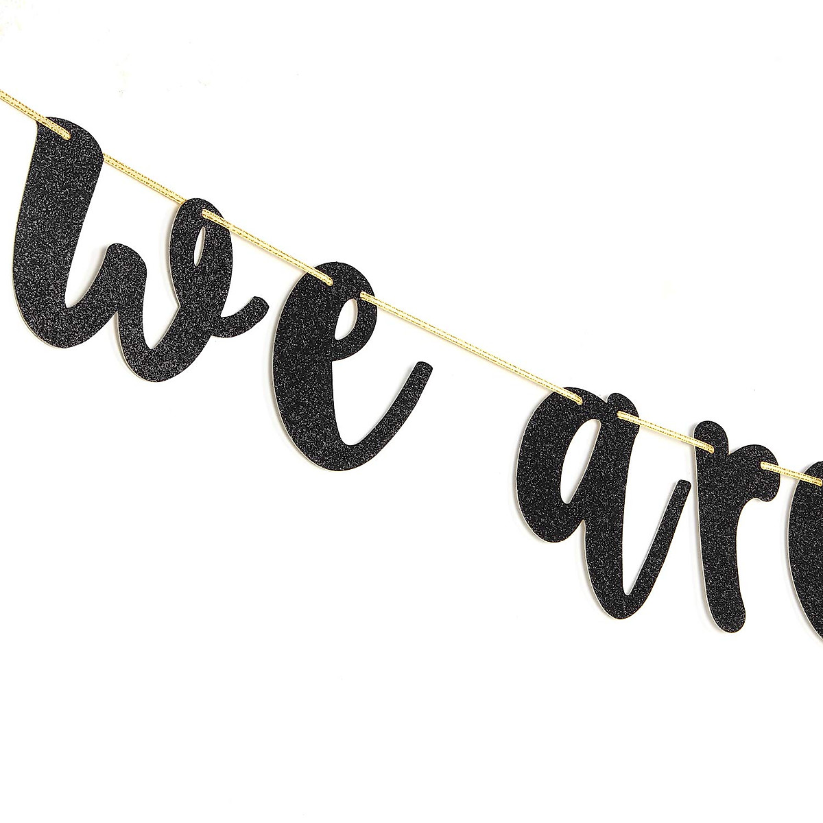 We Are So Proud of You Banner - Black Glitter Congrats Graduate Banner - High School College University Graduation Party Decorations Supplies