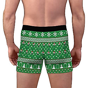 Alidamo Christmas Boxers Novelty Briefs Ugly Underwear for Men Funny Gifts Xmas Party Gag Stocking Stuffer Cows XL