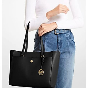 Michael Kors Maisie Large Pebbled Leather 3-IN-1 Tote Bag (Black)
