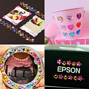 JPSOR 900pcs Craft Gemstone Acrylic Flatback Rhinestones Jewels for Crafting Embellishments Gems, 9 Shapes, 6-13mm