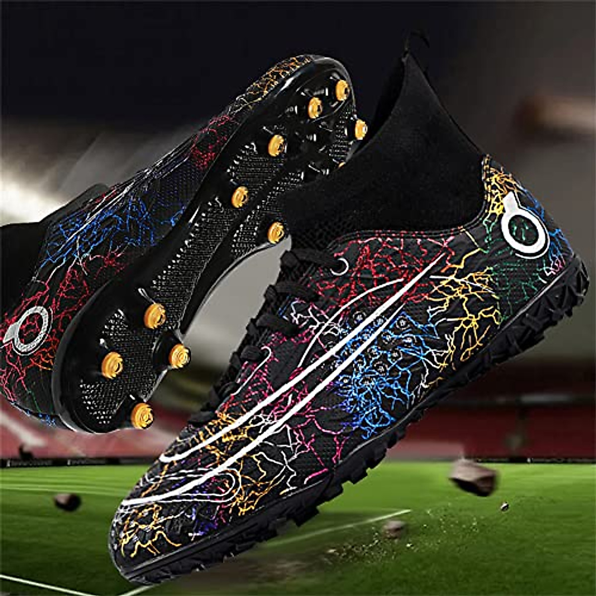 Dennger Men’s Soccer Cleats Football Boots Professional Training Turf Mens Womens Outdoor Indoor Sports Athletic Big Kids Sneaker Shoes