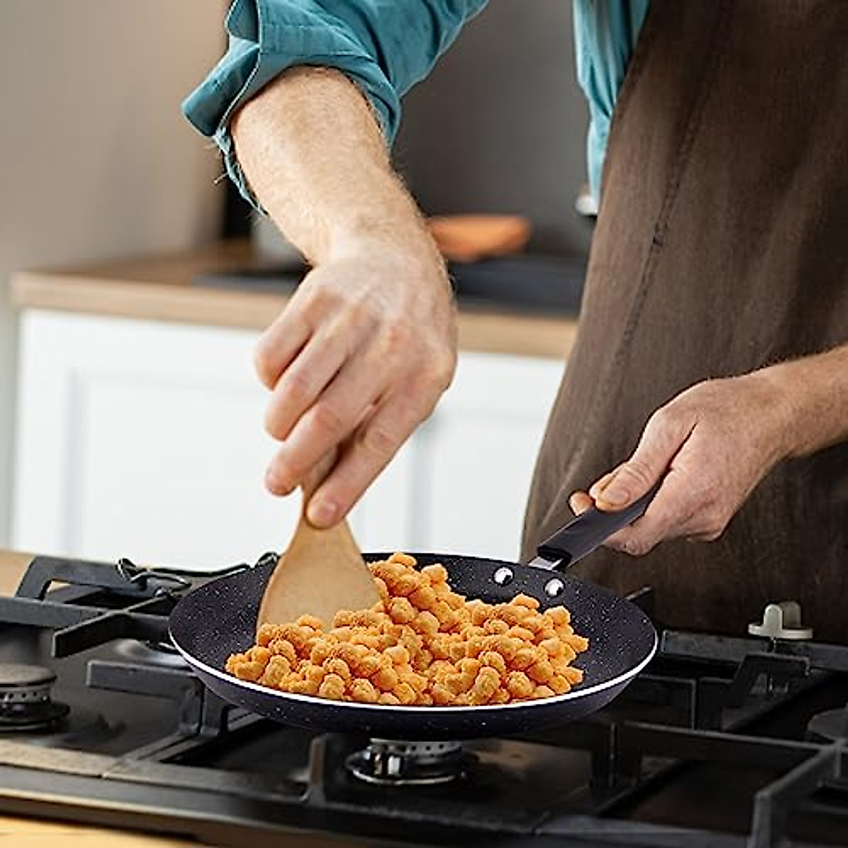 11Inch Griddle Pan with Scraper, Oil Brush, Nonstick Grill Pan for Cooking Eggs, Frying, Grill, Omelettes, Kitchen Griddle Cookware Griddle Pancake Pan, Easy Clean (size:11Inch)