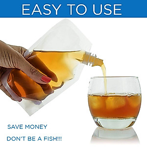 Concealable And Reusable Cruise Hidden bag Kit - Secret Flasks Cruise Liquor Bag Kit SIX (6) Durable Reusable Flasks With 2 Funnels