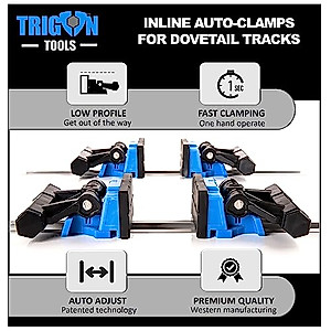 Kit to Build Woodworking Jigs Fixtures |30⁰ Dovetail Aluminum Tracks and Inline Clamps |Cutting Routing Drilling Sanding Gluing Assembling |Include T Track Accessories: T bolts, Star Knobs (ECO KIT)
