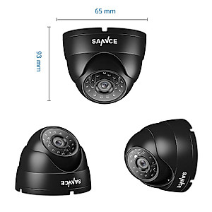SANNCE 1080p CCTV Security Camera, Dome Surveillance Camera with 100ft Night Vision, IP66 Waterproof for 960H,720P,1080P,5MP,4K Analog Security DVR (No Power Supply and Cable, Only a Camera)