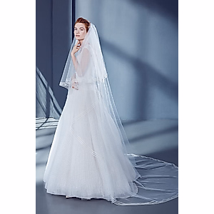 Passat French Lace Short Wedding Veil For Brides Ivory Lace Bridal Veil For Wedding Fingertip Length