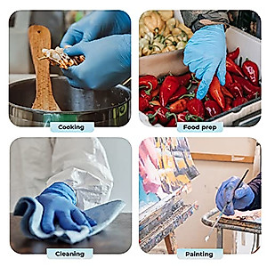 Safe Health Blue Nitrile Exam Gloves, 100-Count S M L XL, 3.5 Mil Free of Powder-Latex, Disposable-Textured, Clinic-Office-Daily, Medical, First-Aid, Clinics, Medium (M) Box 100, FIY1062G