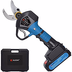 KLEZHI Professional Electric Pruning Shears with 2 PCS Backup Rechargeable Battery Powered Tree Branch Pruner 1.2" 30MM 8 Working Hours Black