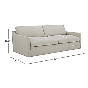 Amazon Brand – Stone & Beam Rustin Contemporary Deep-Seated Sofa Couch, 89"W, Cream