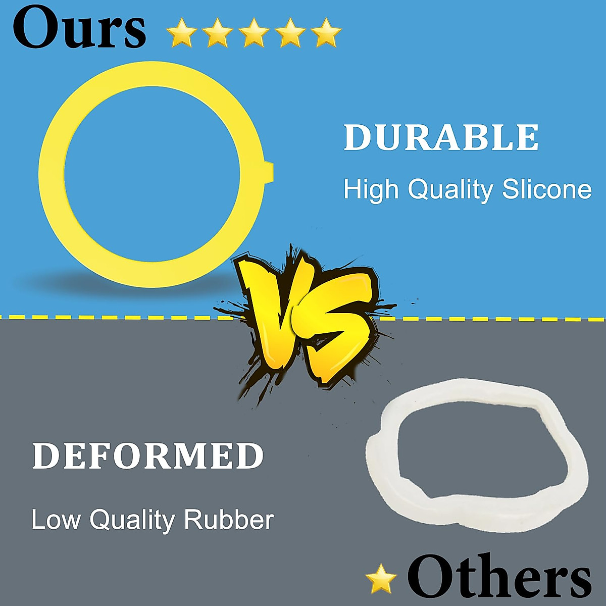 Flush Valve Seal for Kohler, Kohler Toilet Lank Parts, 3 Pack GP1059291 Silicone Replacement for Toilets, Upgraded Canister Flush Valve Kit(Yellow)