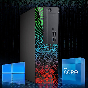 Lumos 8 Gaming Desktop PC, Intel Core i5 7th Gen, AMD RX 6400 4GB DDR6, 16GB RAM, 256GB SSD + 2TB HDD, PCI-E Bluetooth | Wi-Fi, RGB Kit, Win 10 Pro (Renewed)
