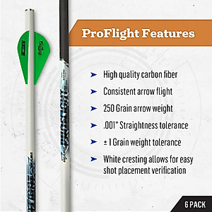 Excalibur PROFLIGHT 20 in. Crossbow Arrows, 6 Pack, White