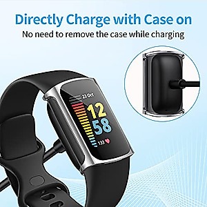 NANW 3-Pack Screen Protector Compatible with Fitbit Charge 5 (Not for Charge 4/3), TPU Rugged Bumper Case Cover All-Around Protective Plated Bumper Shell Accessories for Charge 5 Smartwatch