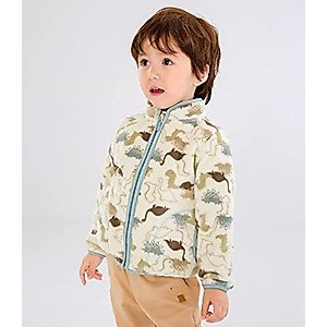 DILIBA Toddler Fleece Jacket Sherpa Baby Boys Girls Lightweight Fall Winter Warm Coats Size 6-7