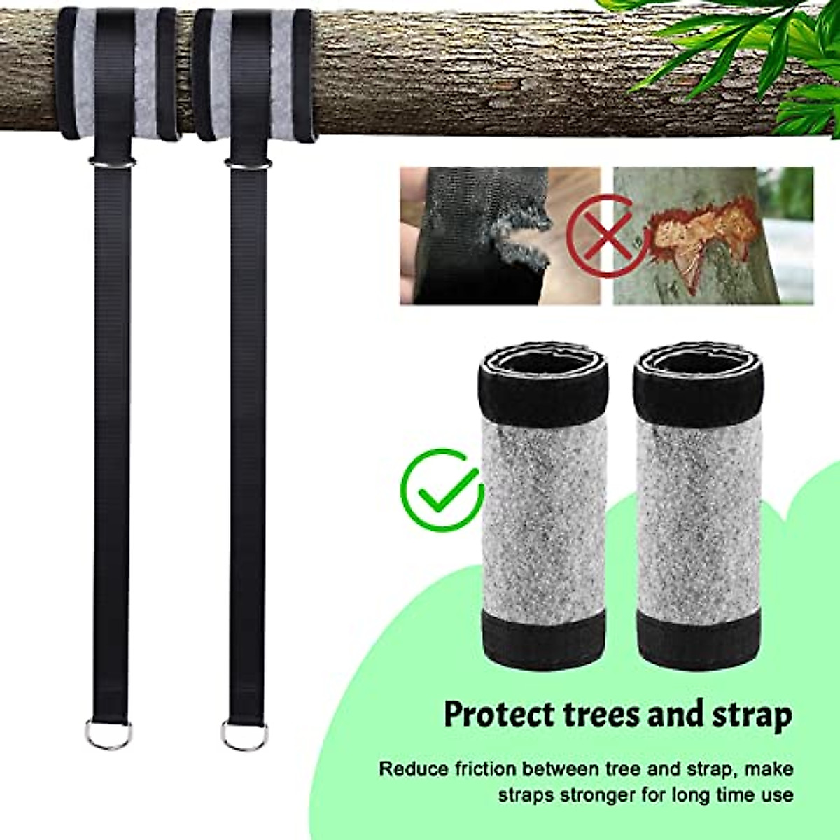 Tree Swing for Kids Outdoor, 40 Inch Saucer Tree Swing with Tree Protector and Hanging Straps Kit, Round Swing for Tree