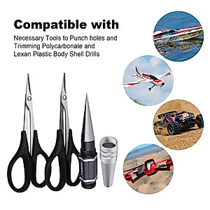 Hobbypark RC Body Reamer Curved Scissors & Straight Scissors RC Car Body Shell Lexan Plastic Trimming Tools Set (3-Pack)