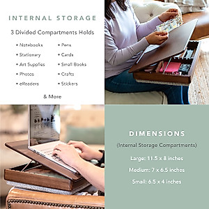 ROSSIE HOME Acacia Wood Easel Lap Desk with Storage - Java - Fits up to 17.3 Inch Laptops - Style No. 76501